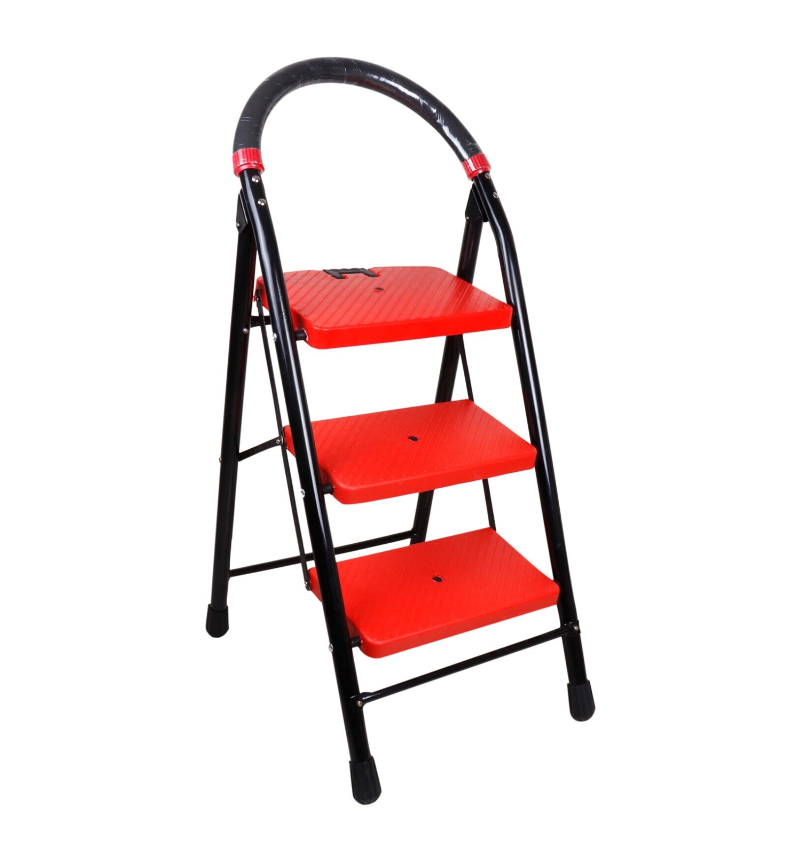 Buy Milano 3 Step Black & Red Mild-Steel Folding Step Ladder at 62% OFF ...