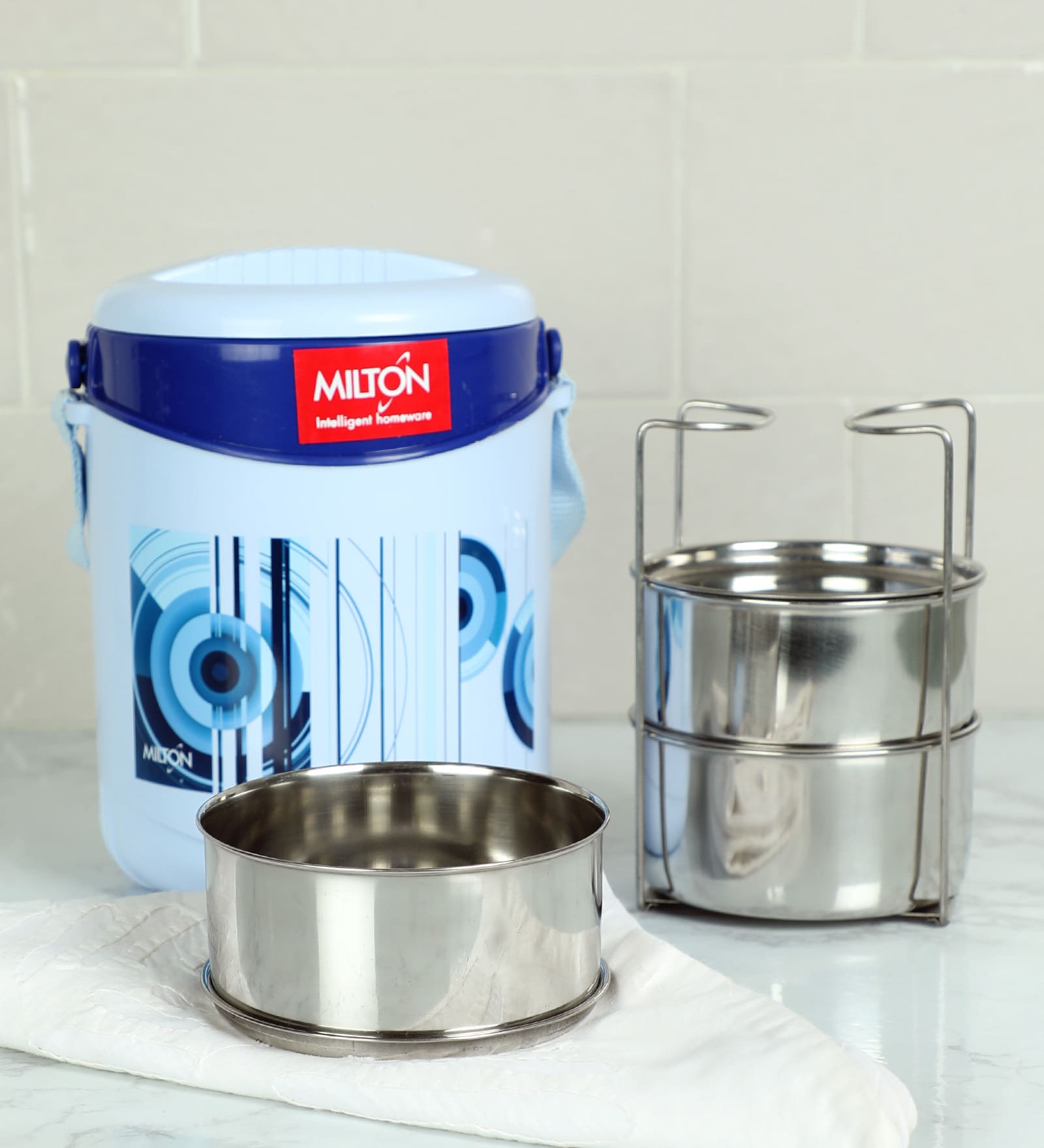 Buy Milton Econa 3 Container Lunch Box, Blue, 300 ML at 11% OFF by ...