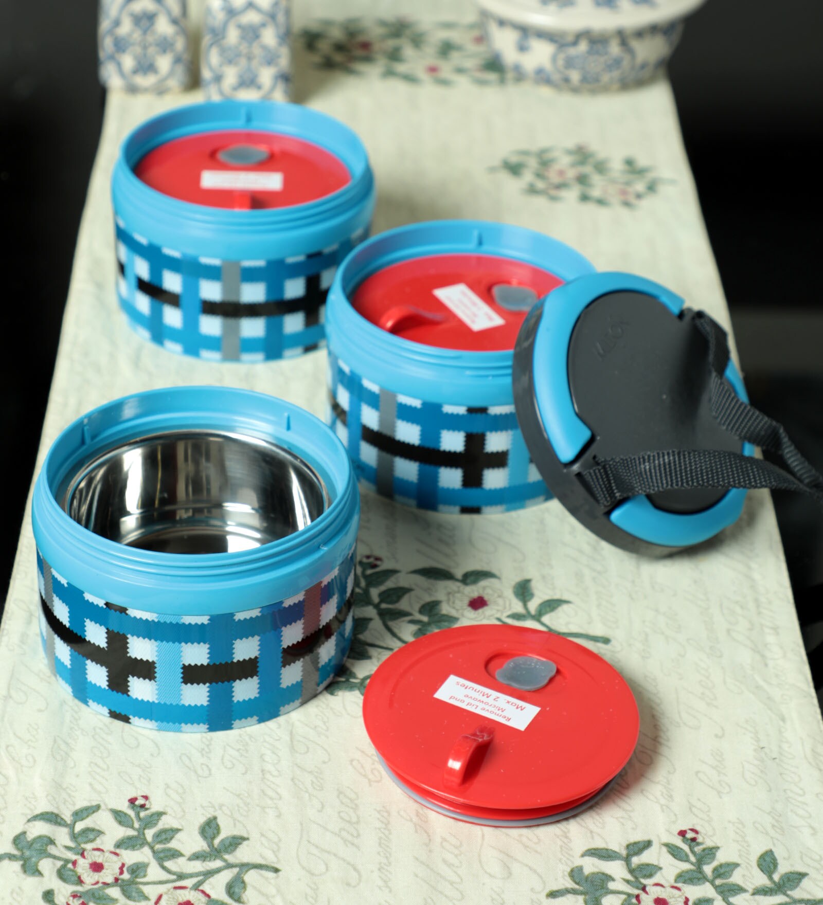 Buy Stainless Steel & Plastic 250 ML Tiffin box - Set Of 3 by Milton at ...