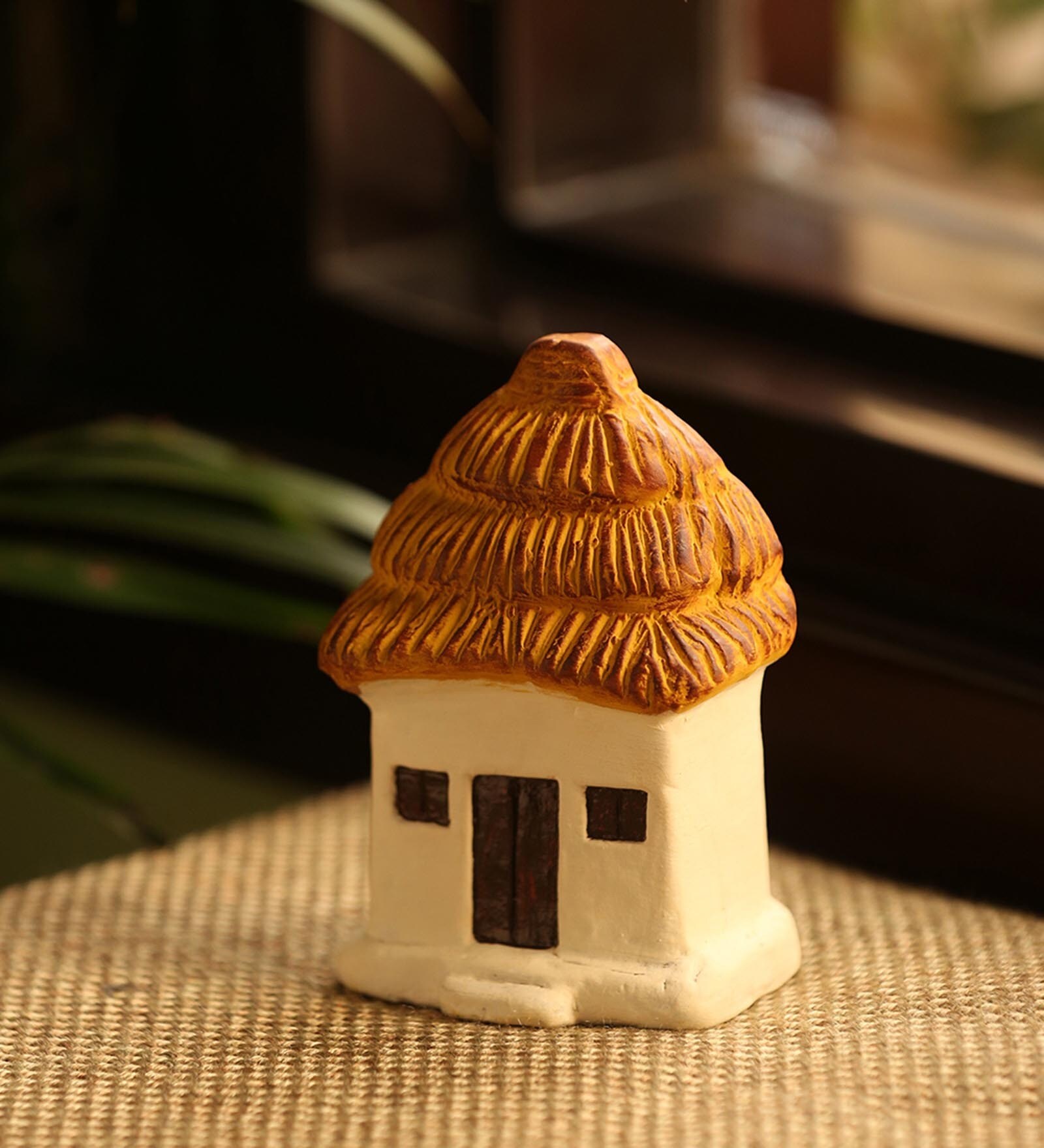Buy Mini Hut White & Yellow Terracotta Showpiece at 26% OFF by ...
