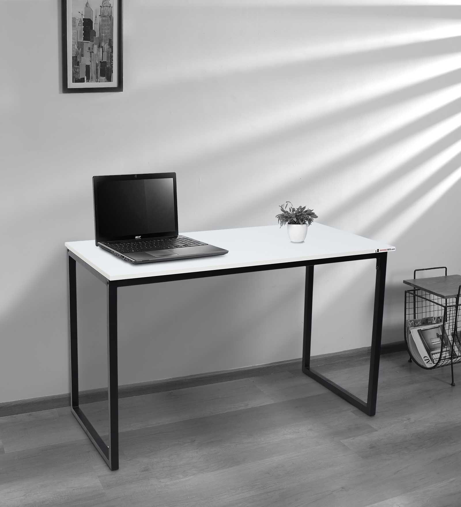 Buy Joe Wide Writing Table in Glossy White Colour at 33% OFF by ...