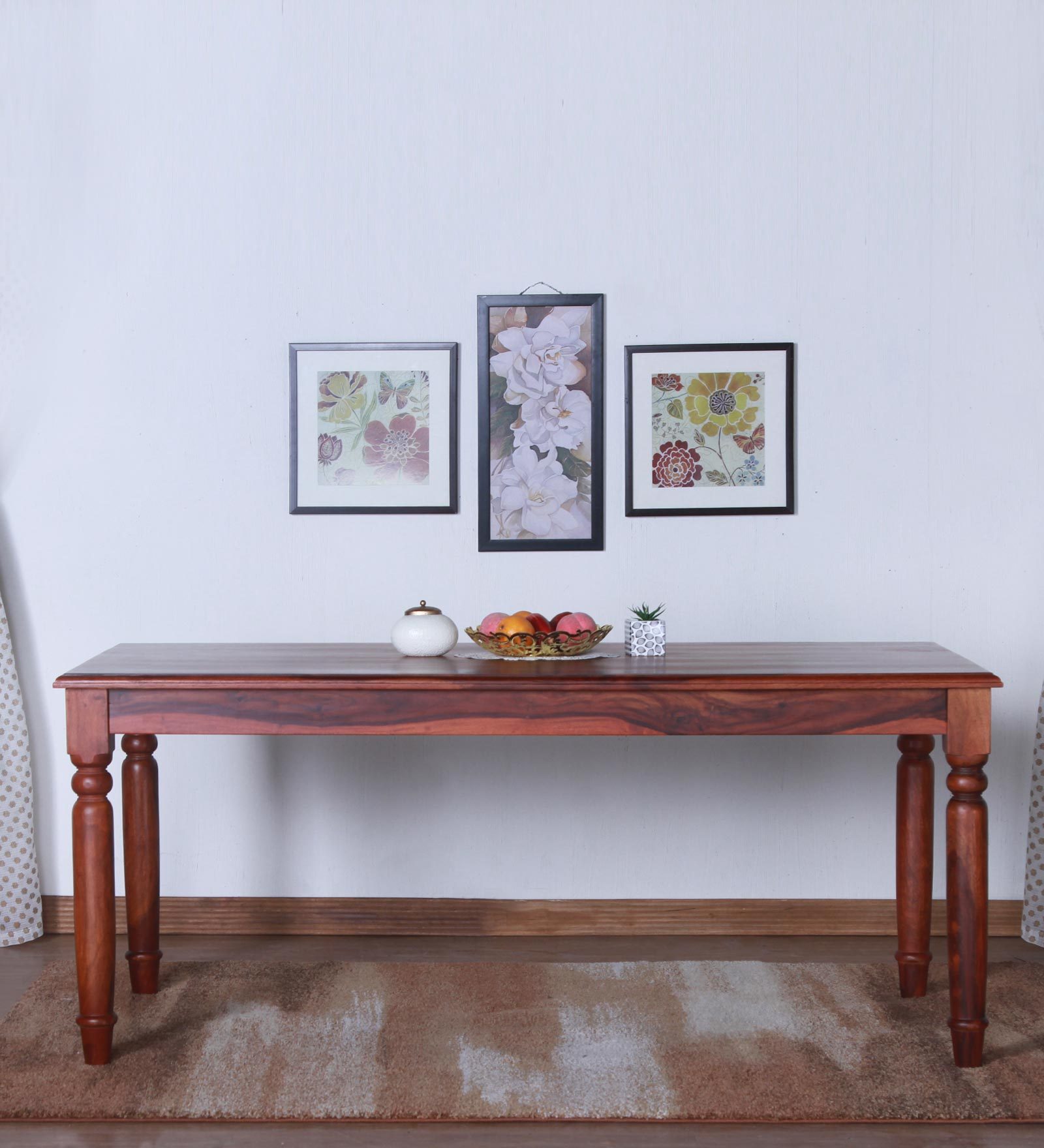 Buy Minto Solid Wood Six Seater Dining Table in Honey Oak Finish at 17% ...