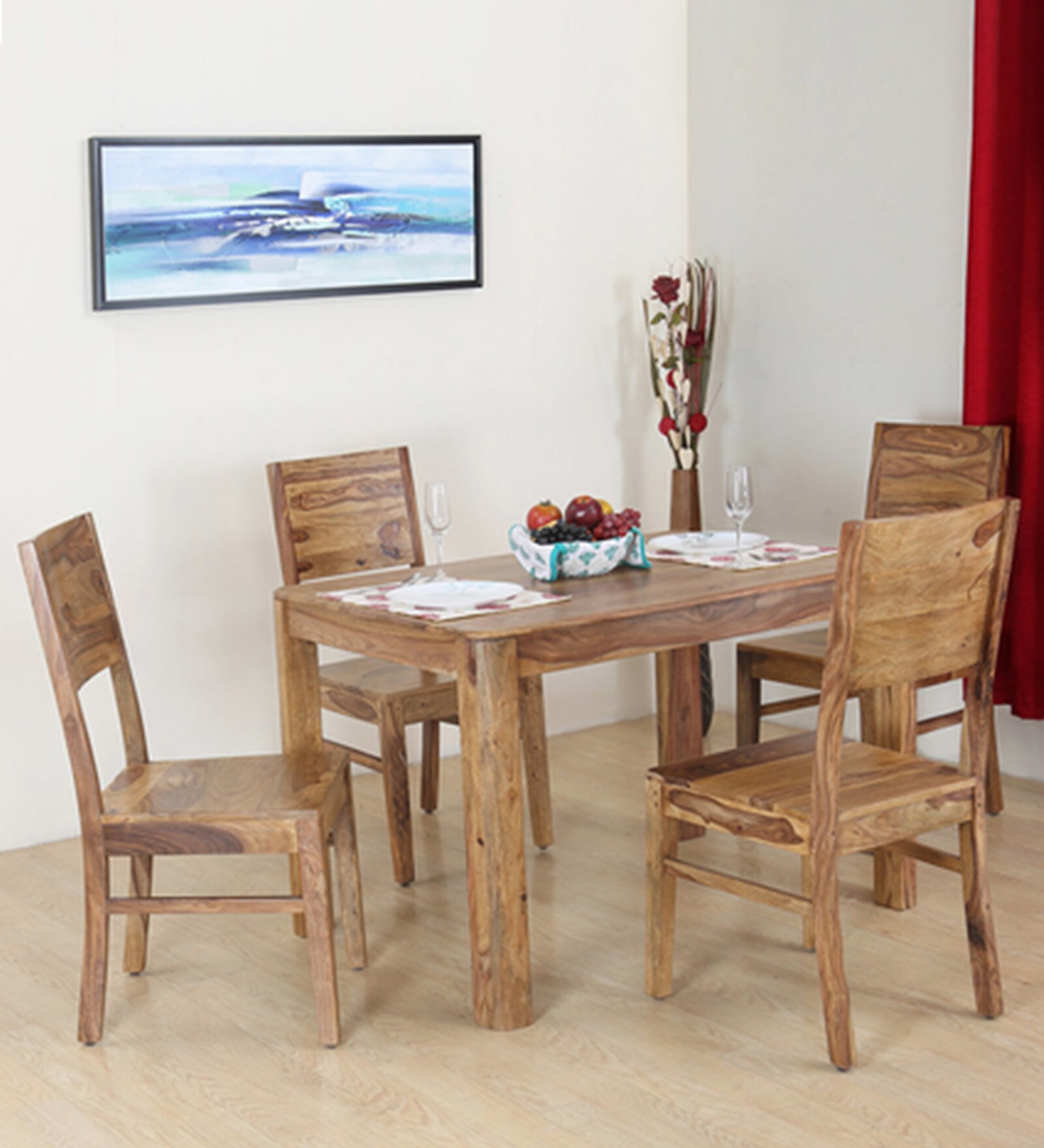Buy Miracle 4 Seater Dining Set in Walnut Finish at 53% OFF by @home ...