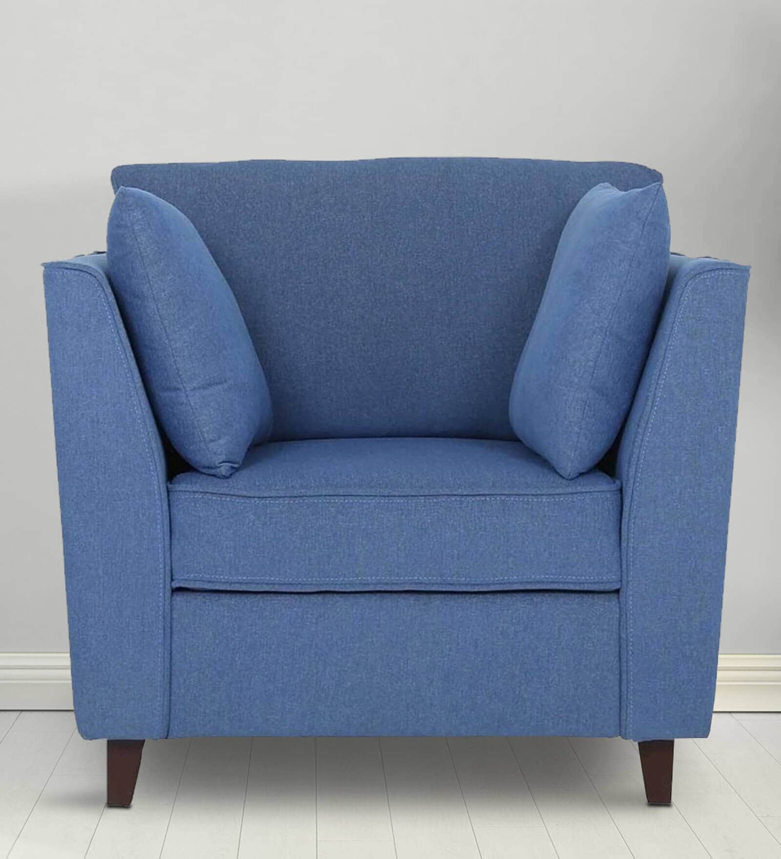 Buy Miranda Fabric 1 Seater Sofa In Denim Blue Colour at 8% OFF by ...