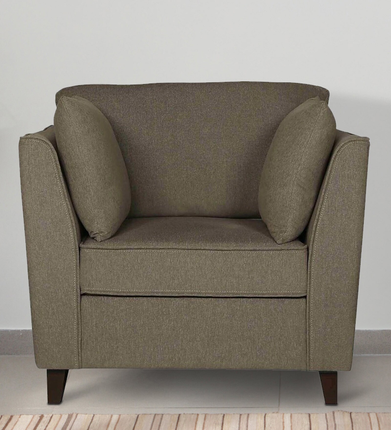 Buy Miranda Fabric 1 Seater Sofa In Sandy Brown Colour at 28% OFF by ...