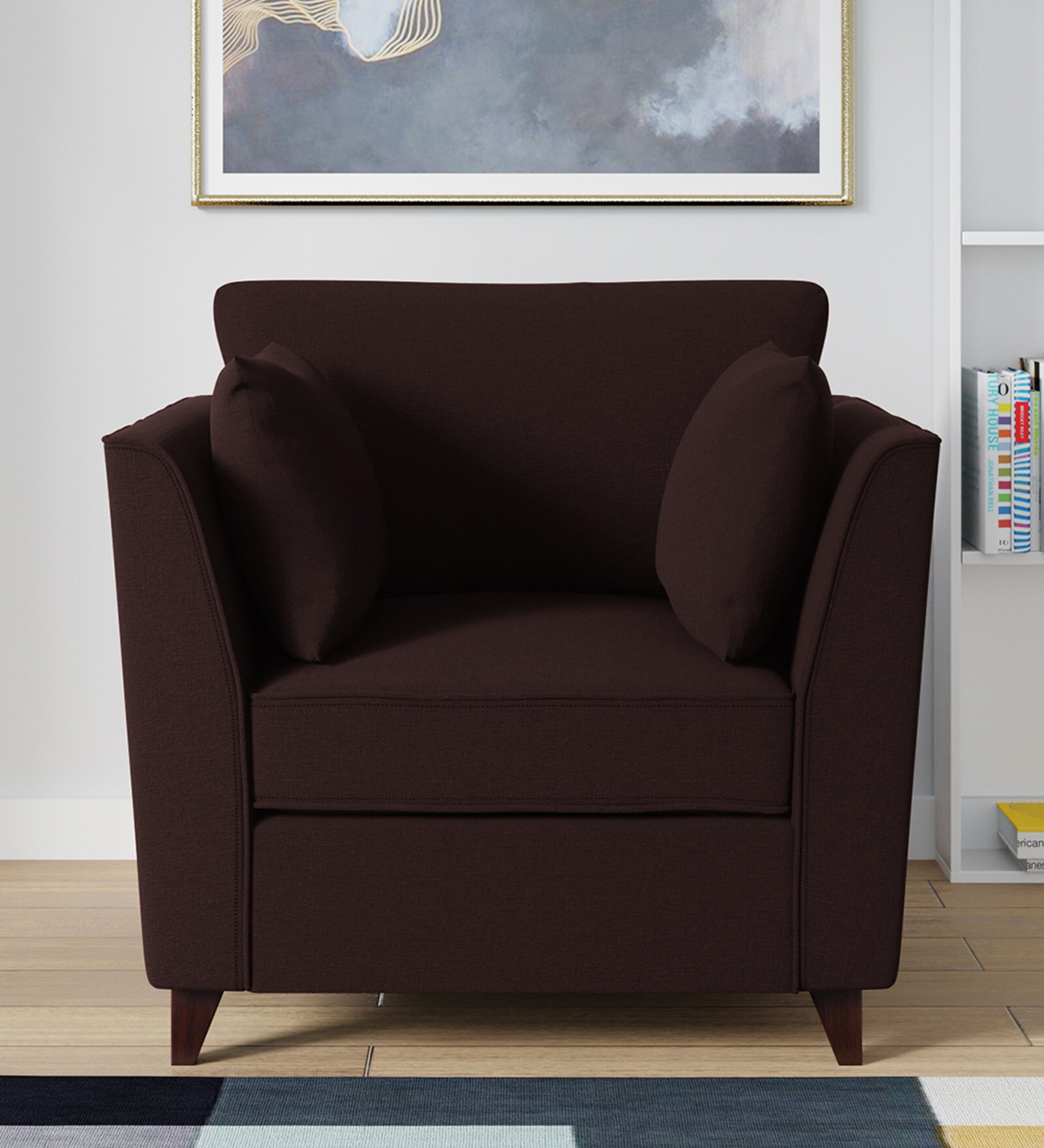 Buy Miranda 1 Seater Sofa in Chestnut Brown Colour - CasaCraft at 2% ...