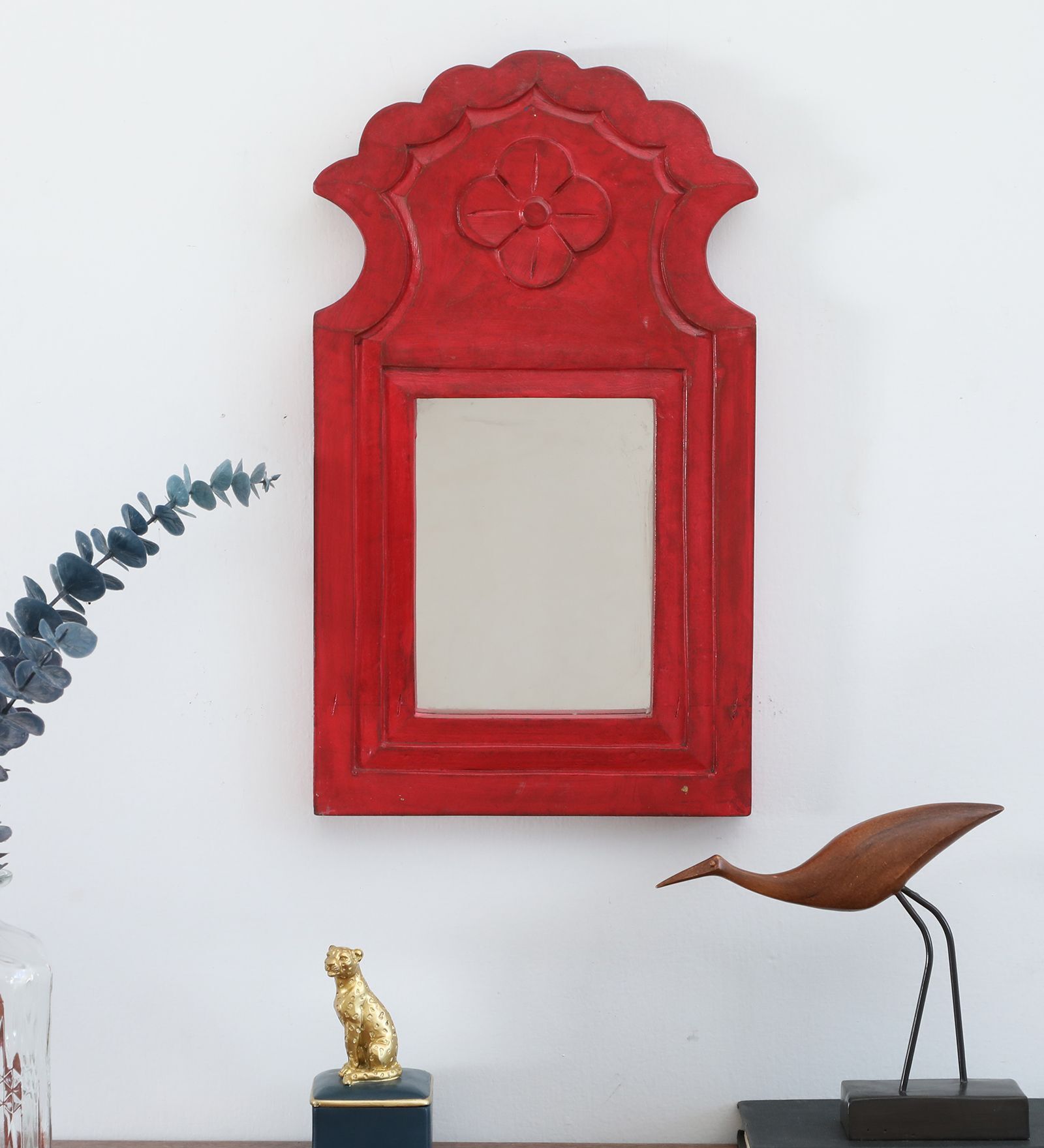 Buy Red MDF Decorative Mirror at 32% OFF by B K Exports | Pepperfry