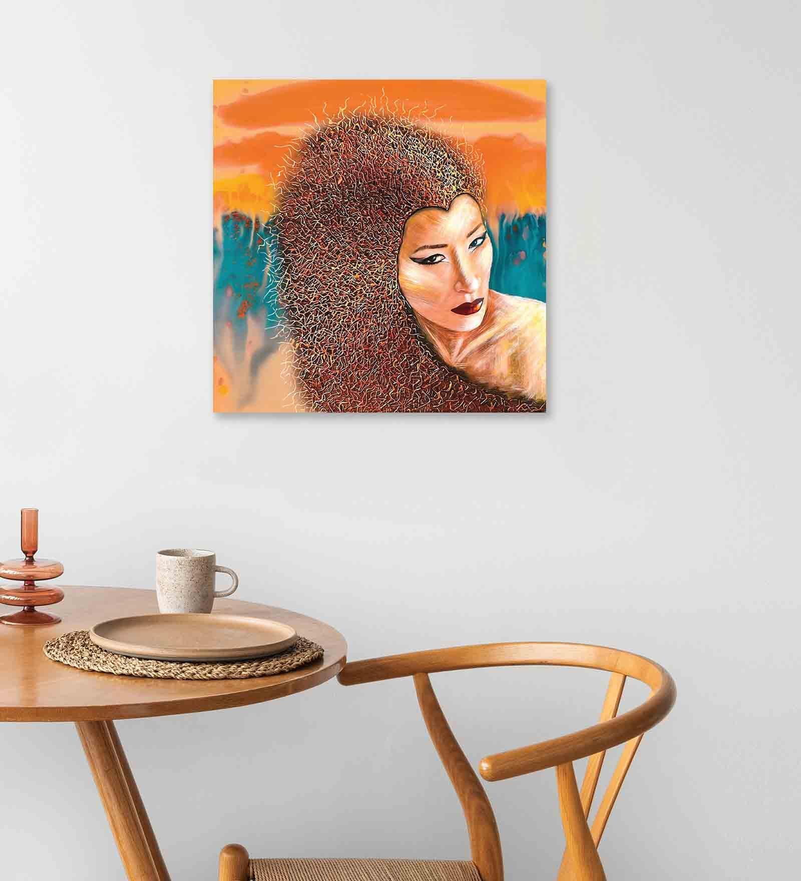 Buy Mistic Flames Blue Teak Wood Canvas Art Print at 26% OFF by Da ...