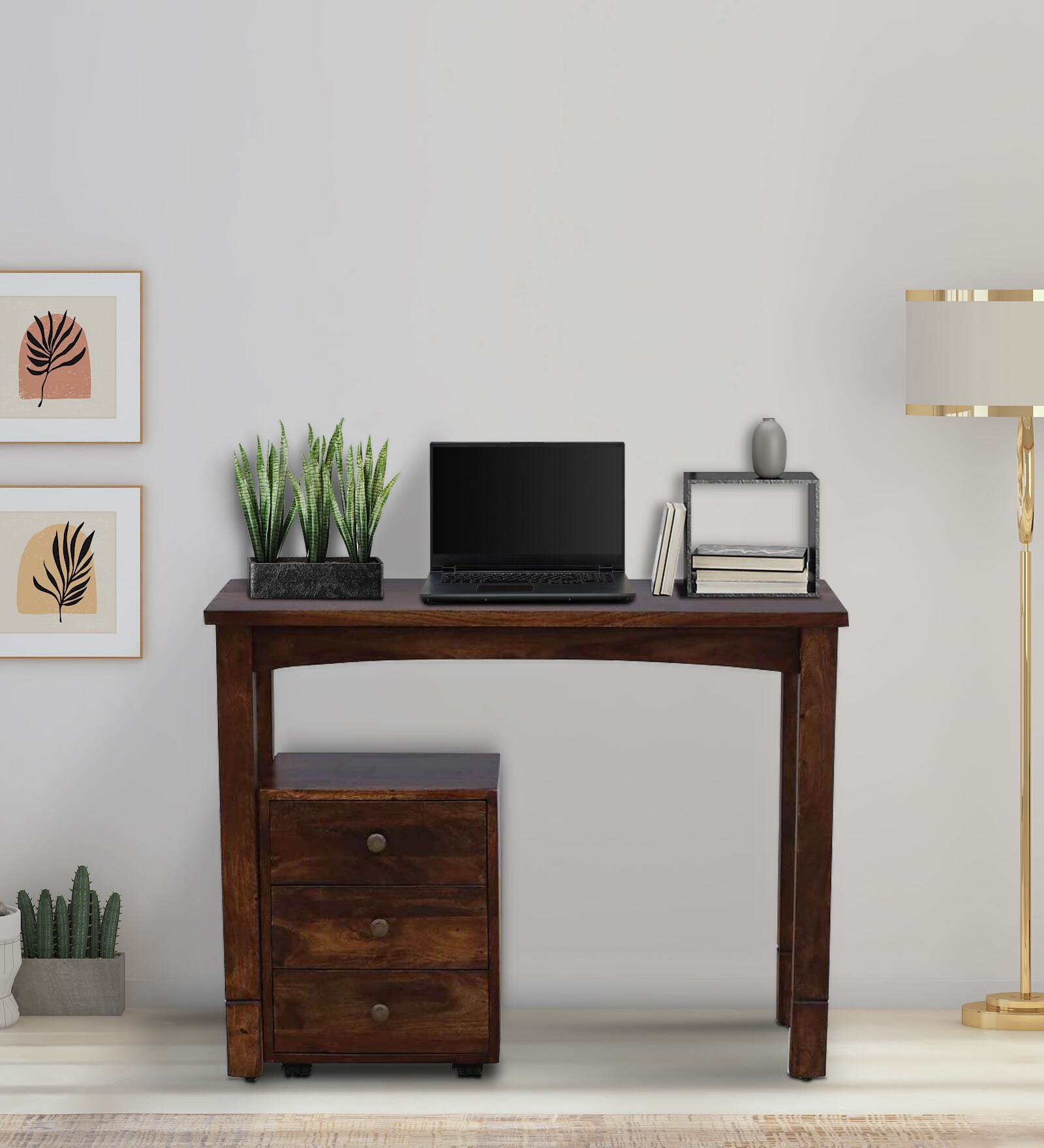 Buy Mitsy Sheesham Wood Writing Table In Provincial Teak Finish at 31% ...