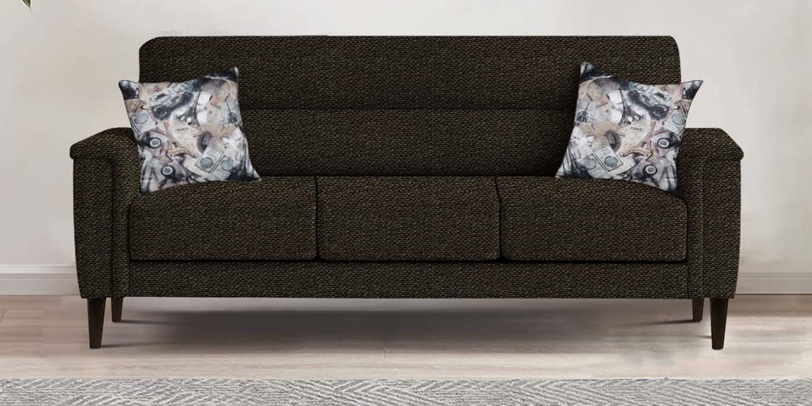 Buy Milan Fabric 3 Seater Sofa in Brown Colour at 47% OFF by ARRA ...