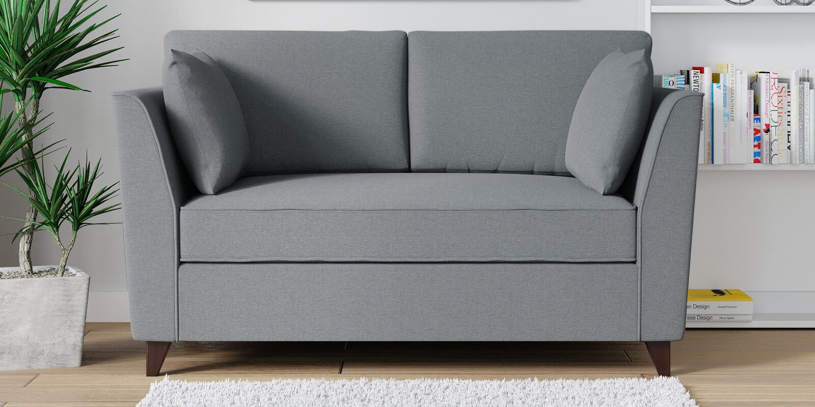 Buy Miranda Fabric 2 Seater Sofa In Ash Grey Colour at 23% OFF by ...