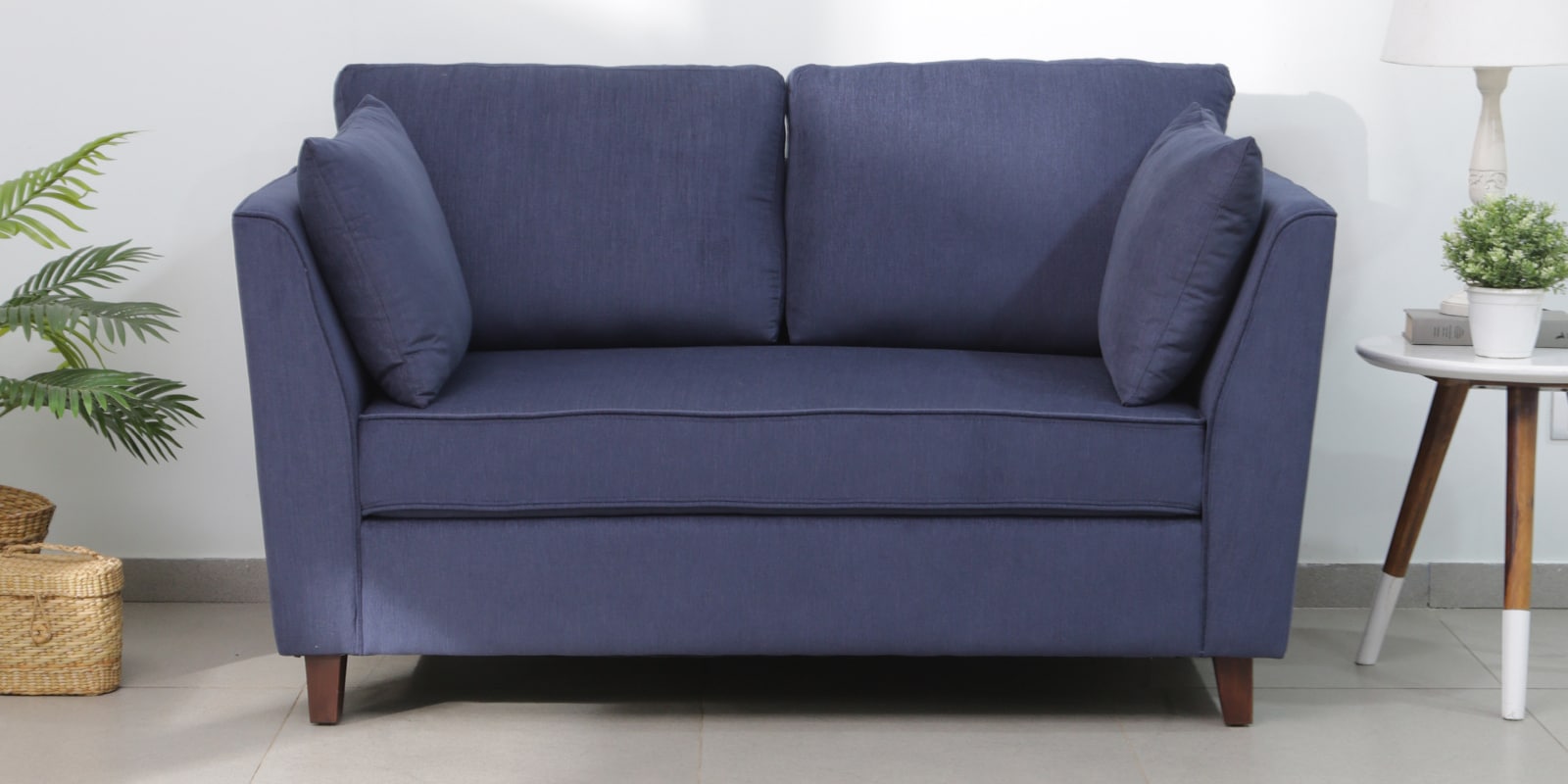 Buy Miranda Fabric 2 Seater Sofa In Navy Blue Colour at 23% OFF by ...