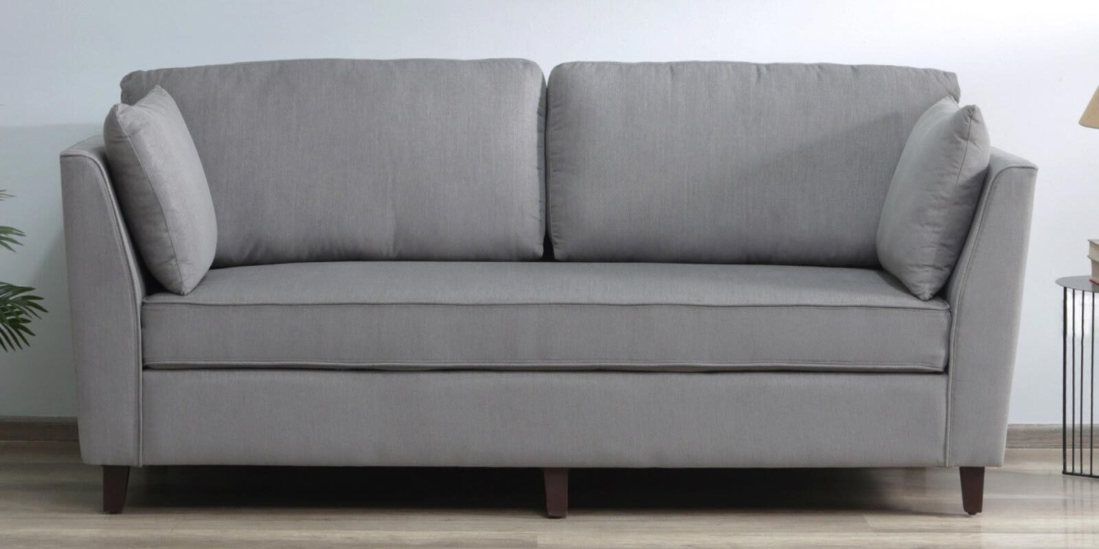 Buy Miranda Fabric 3 Seater Sofa In Ash Grey Colour at 9% OFF by ...