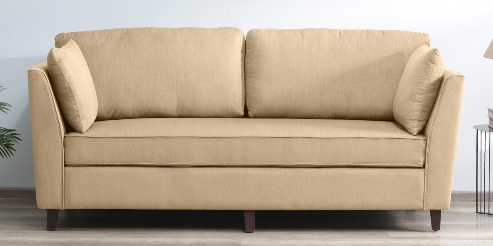 Buy Miranda Fabric 3 Seater Sofa In Beige Colour at 11% OFF by ...