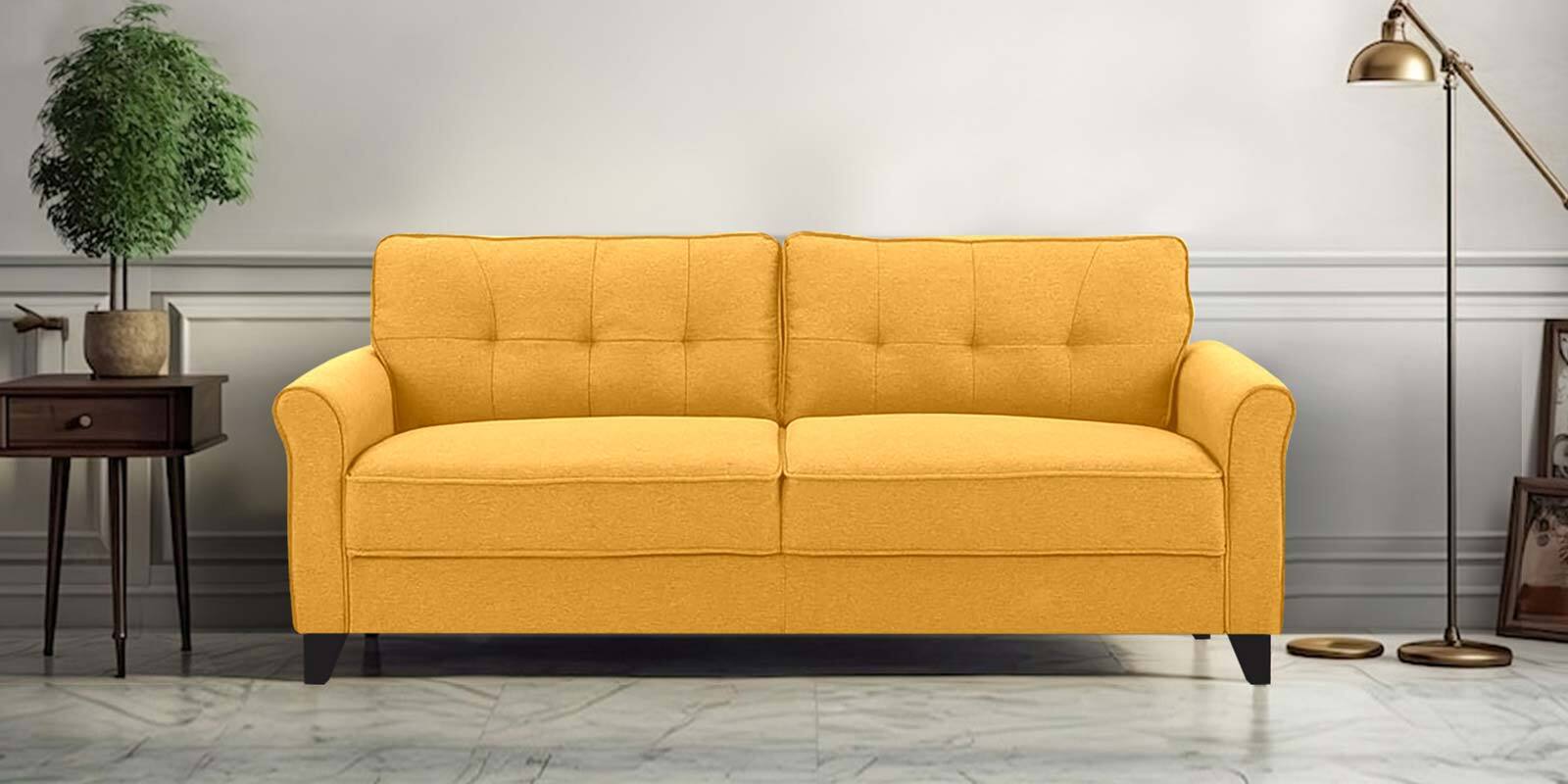Buy Aldrin Fabric 3 Seater Sofa In Lemon Yellow Colour at 30% OFF by ...