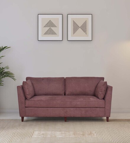 Buy Miranda Fabric 3 Seater Sofa In Coffee Colour By Woodsworth Online ...