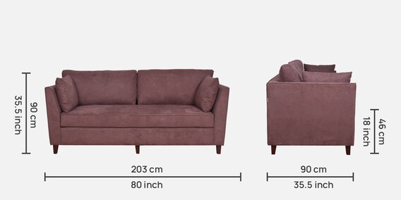 Buy Miranda Fabric 3 Seater Sofa In Coffee Colour By Woodsworth Online ...