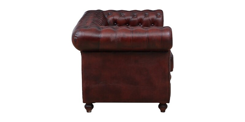 Buy Miceli 2 Seater Leather Sofa In Brown Finish By Amberville Online ...