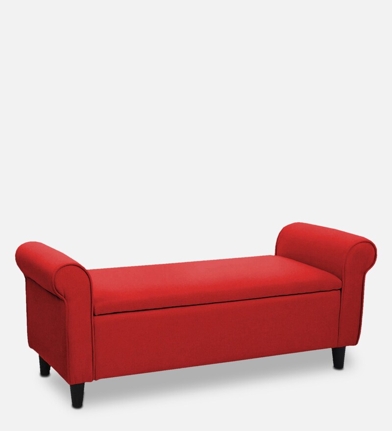 Buy Mia Fabric Recamier in Red Colour by Adorn Homez Online - Recamiers ...