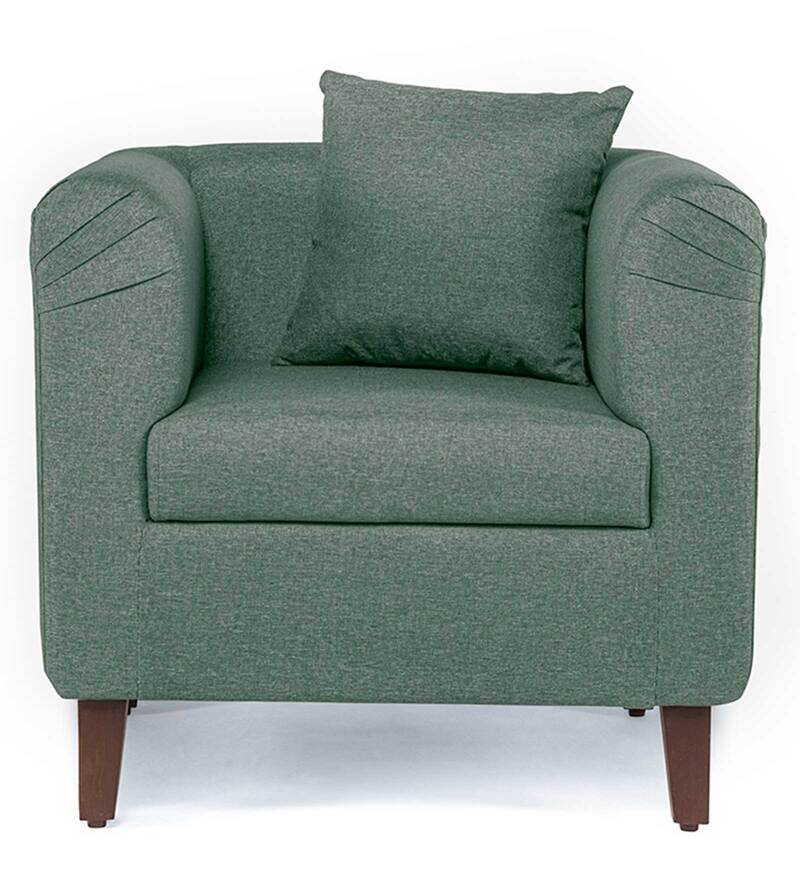 Buy Miami Fabric 1 Seater Sofa in Omega Green Colour by Wakefit Online ...