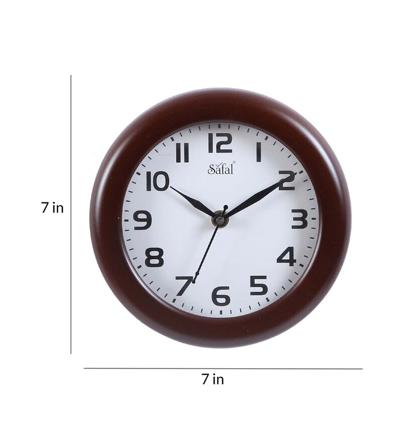 Buy Mini Round Kitchen Engineered Wood Wall Clock By Safal Quartz ...