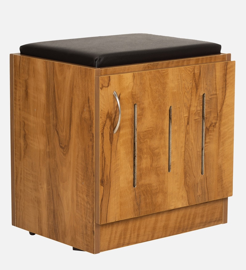 Buy Mini Shoe Rack with Seating in Tan Matte Finish by Solace Craft ...
