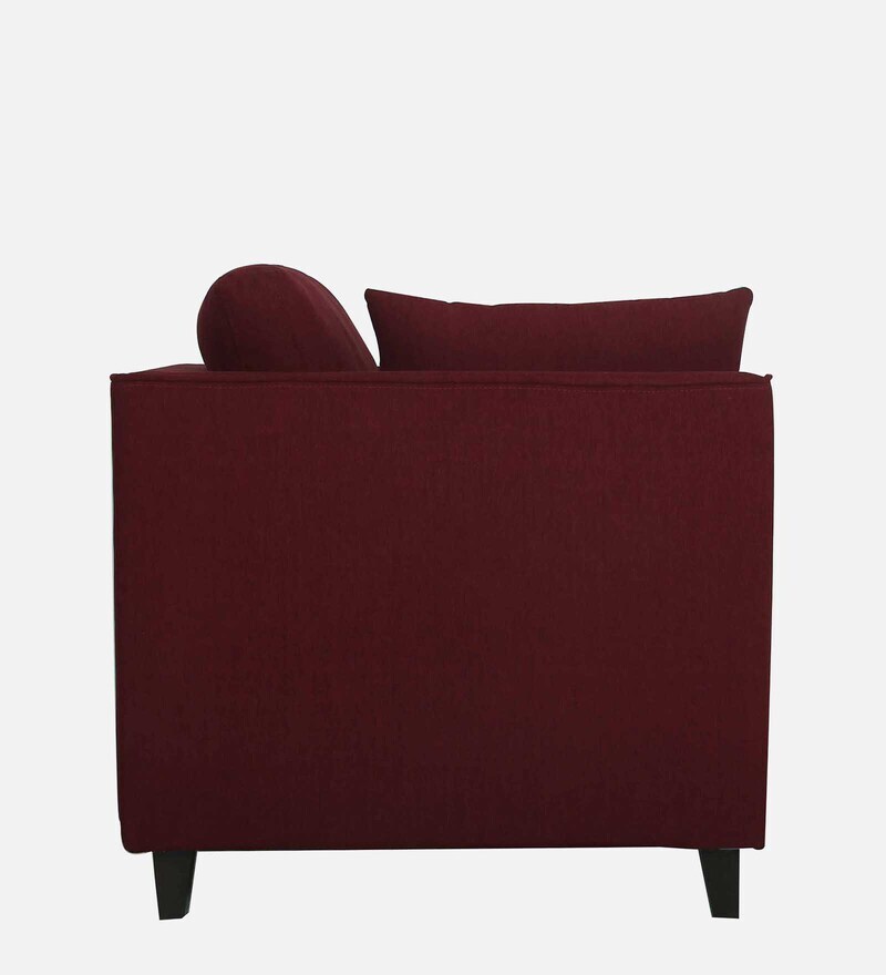 Buy Miranda Fabric 1 Seater Sofa In Garnet Red Colour By Woodsworth ...