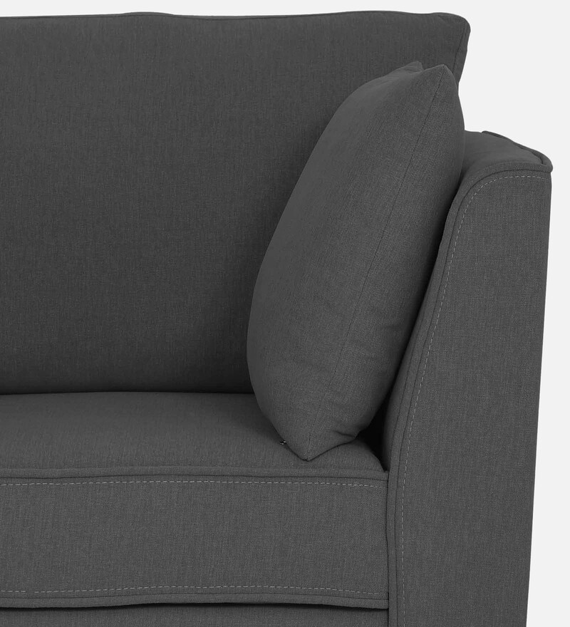 Buy Miranda Fabric 1 Seater Sofa In Steel Grey Colour By Woodsworth ...