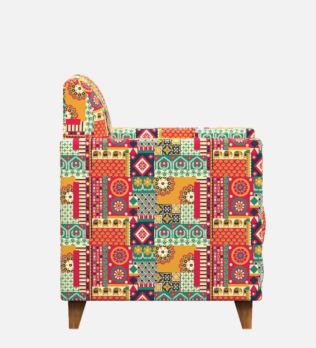 Buy Modern Fabric 1 Seater Sofa in Floral Swirls Colour by Chumbak ...