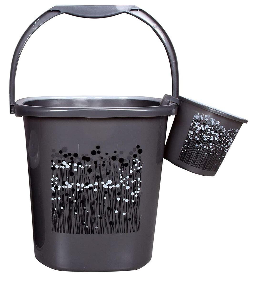 Buy Modern 25 Ltrs Grey 2 Pc Polypropylene Bucket Set by Regalo at 39% ...