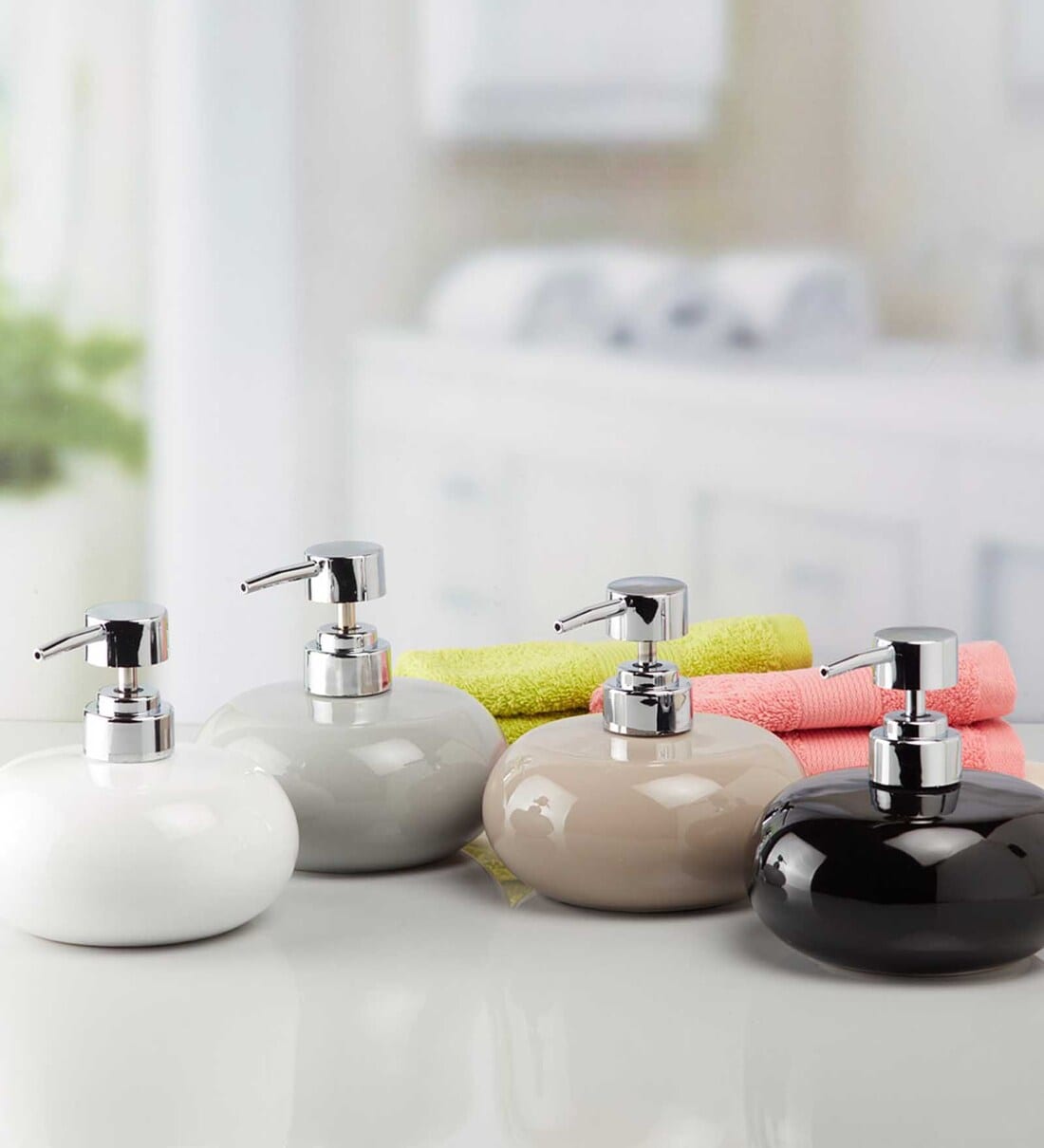 Buy Modern Multicolour Ceramic (Set of 4) Soap Dispensers at 100% OFF ...