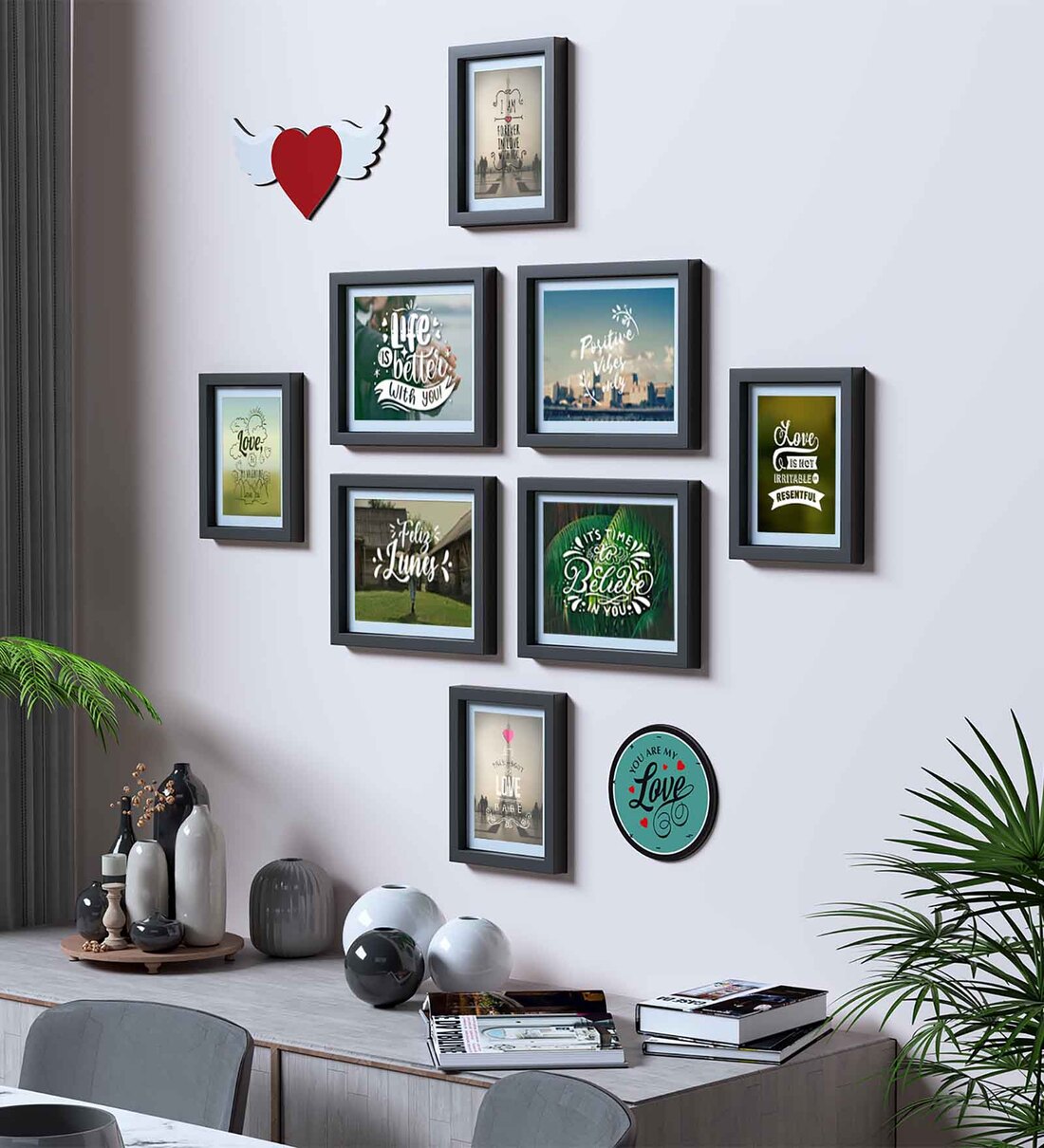 Buy Modern (Set of 8) Multicolour MDF Collage Photo Frames at 38% OFF ...