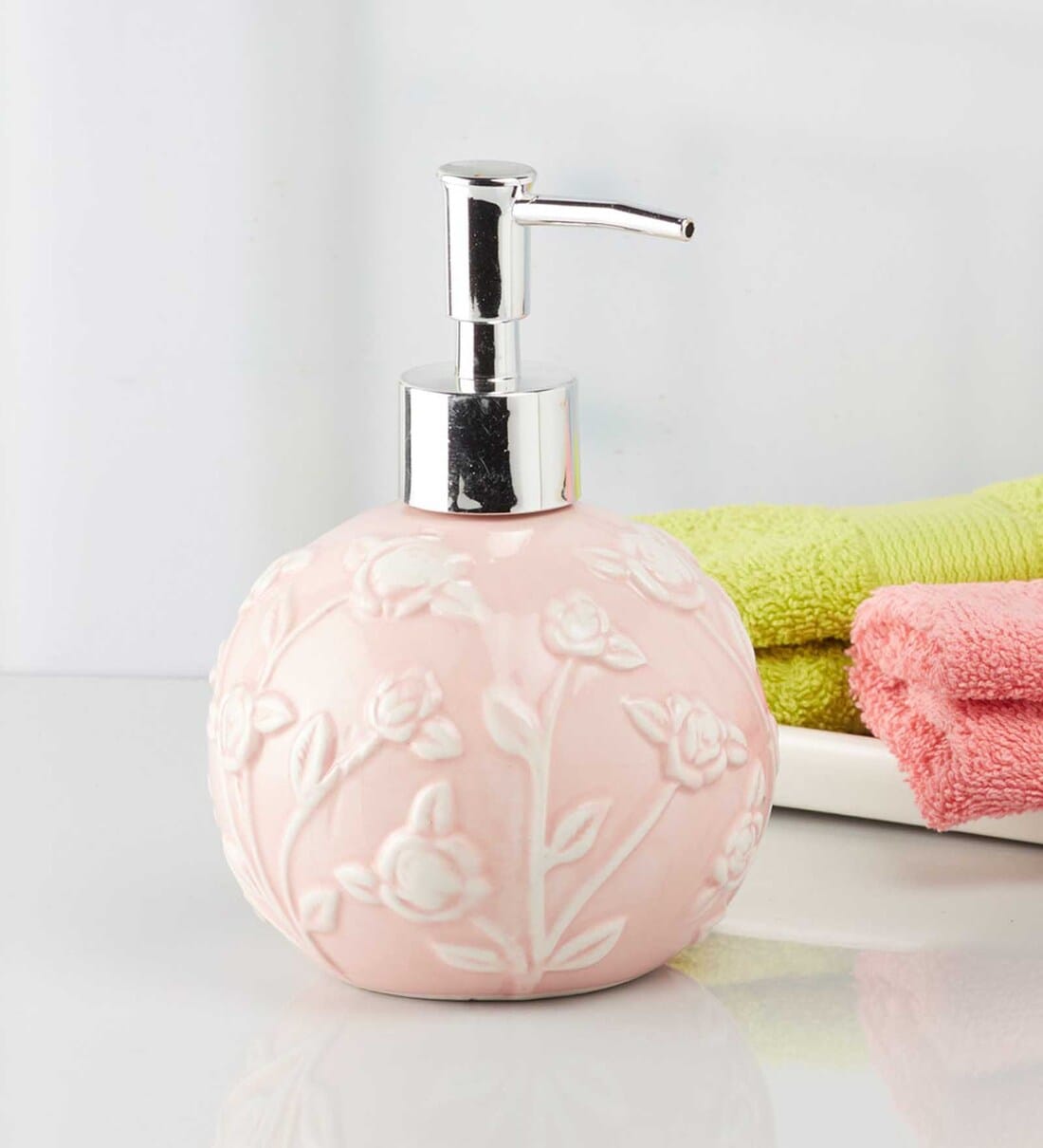 Buy Modern Pink Ceramic Soap Dispenser at 17% OFF by Kookee | Pepperfry