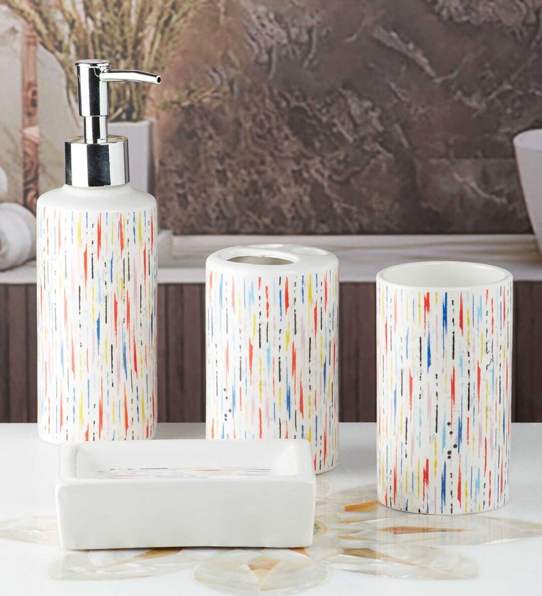 Buy Modern White Ceramic (Set of 4) Bath Set at 17% OFF by Kookee ...