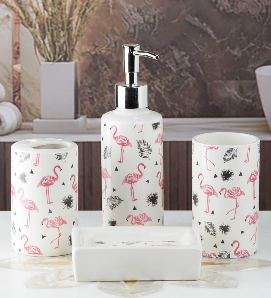 Buy Modern White Ceramic (Set of 4) Bath Set at 100% OFF by Kookee ...