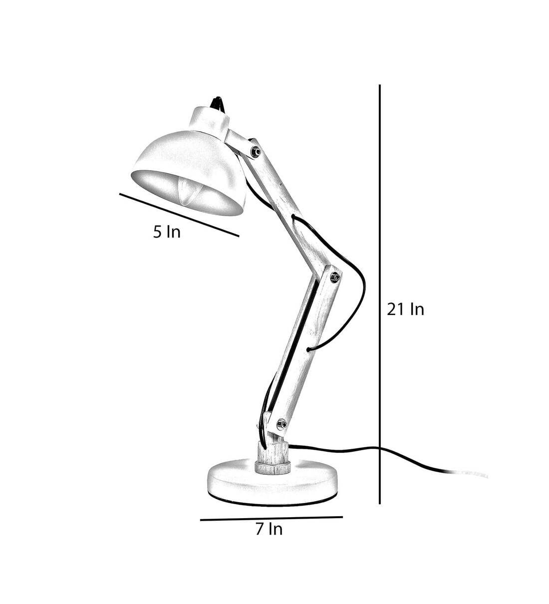 Buy Modern White Study Lamp With Metal Base By SS Lightings Online ...