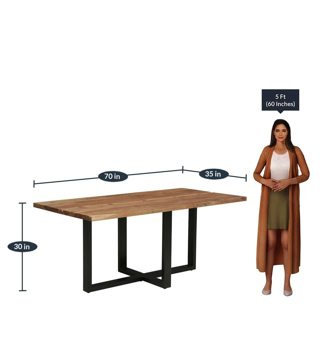 Buy Monarch Solid Wood 8 Seater Dining Table in Natural Acacia Finish ...