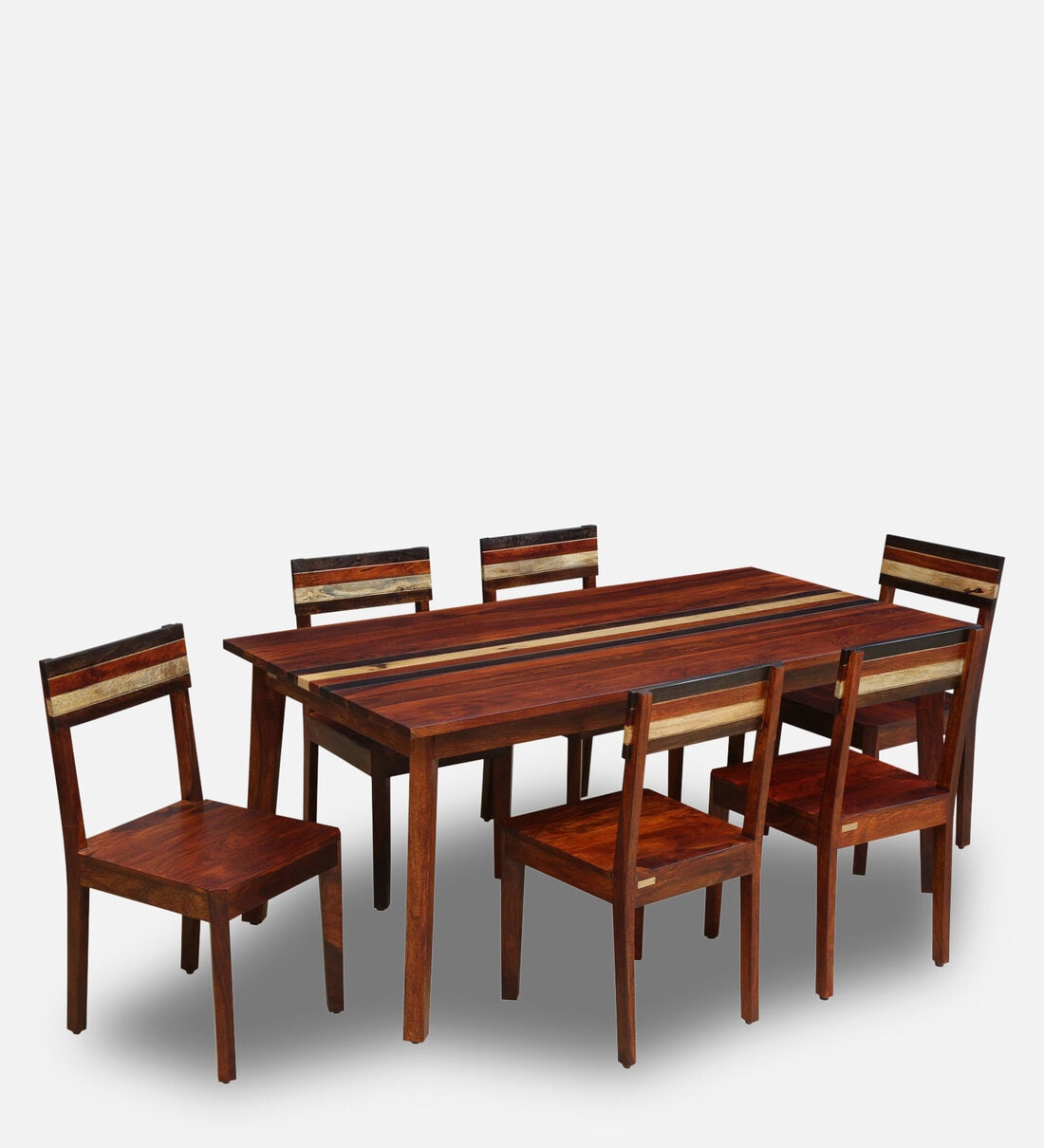 Buy Monet Solid Wood 6 Seater Dining Set in Dual Tone Finish at 2% OFF ...