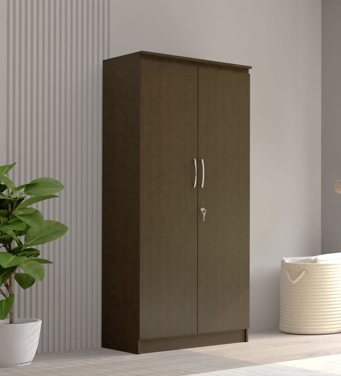 Buy Mono 2 Door Wardrobe in Wenge finish at 43% OFF by Neudot | Pepperfry