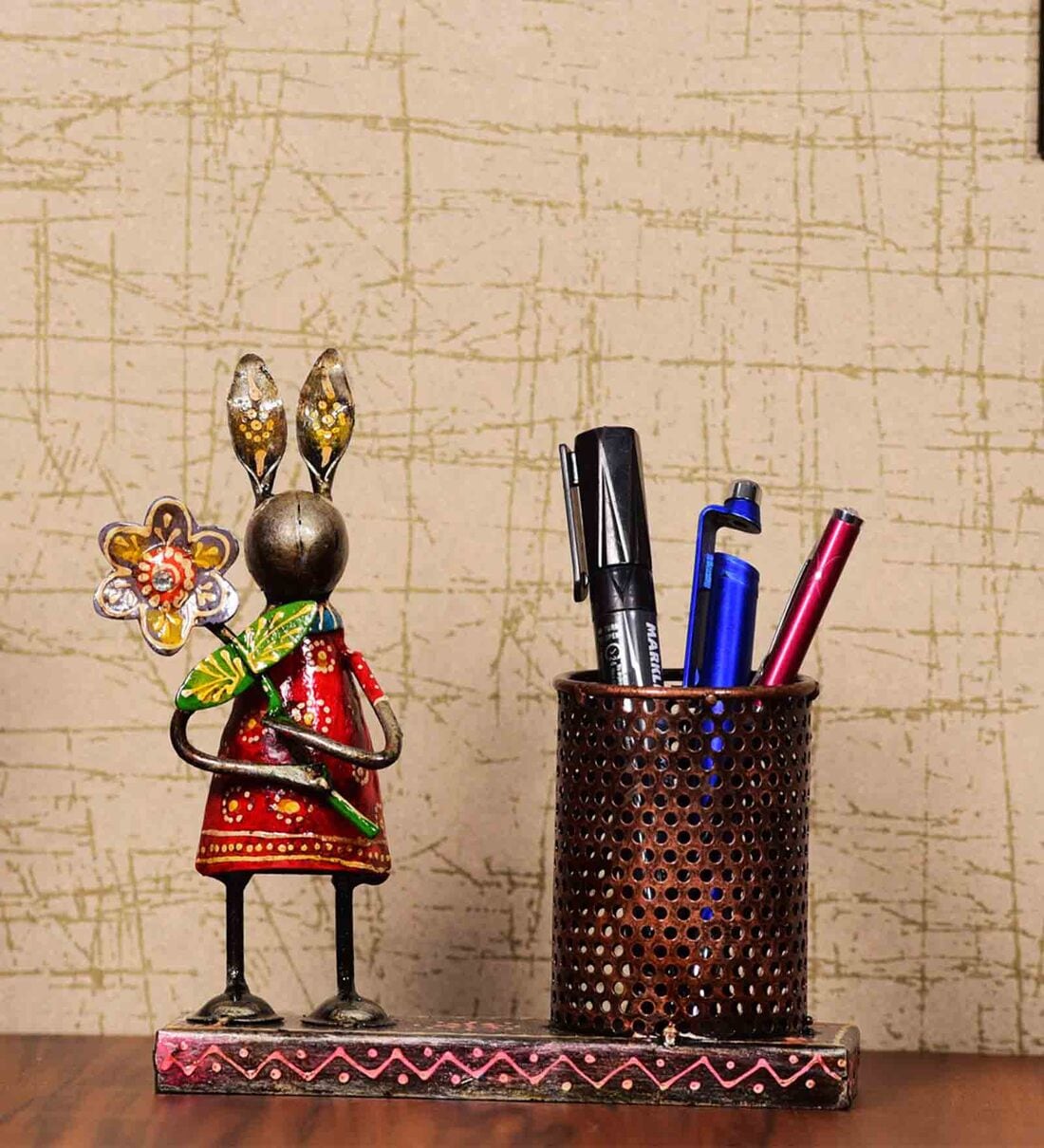 Buy Decorative Moore Gloria Multicolour Iron Pen Stand at 19% OFF by ...