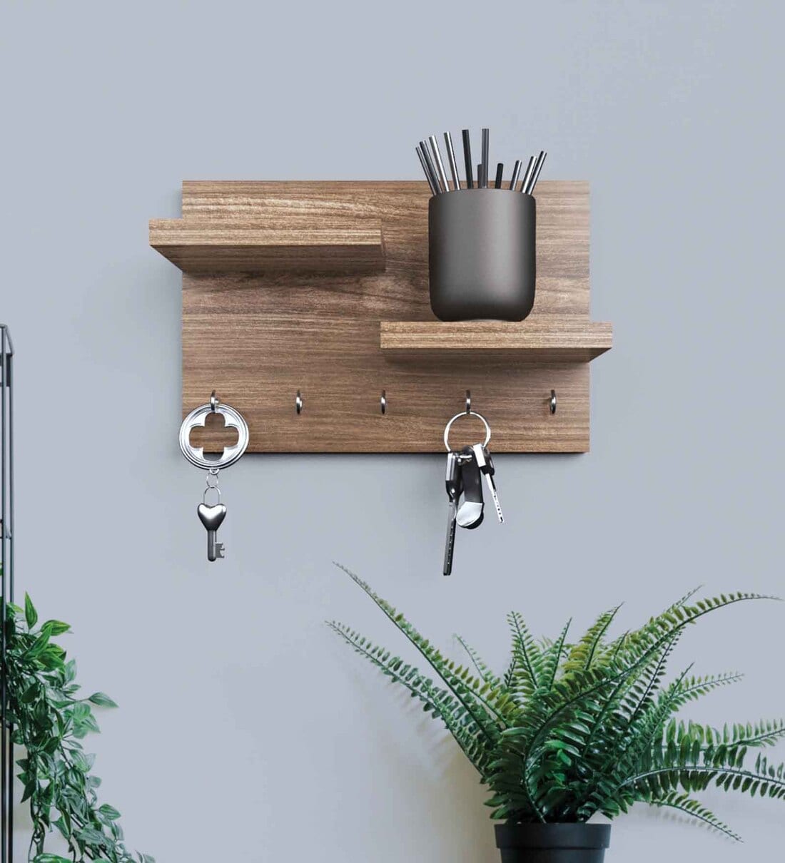 Buy Mordern Dark Oak Engineered wood 5 Hooks Key Holder at 40% OFF by ...