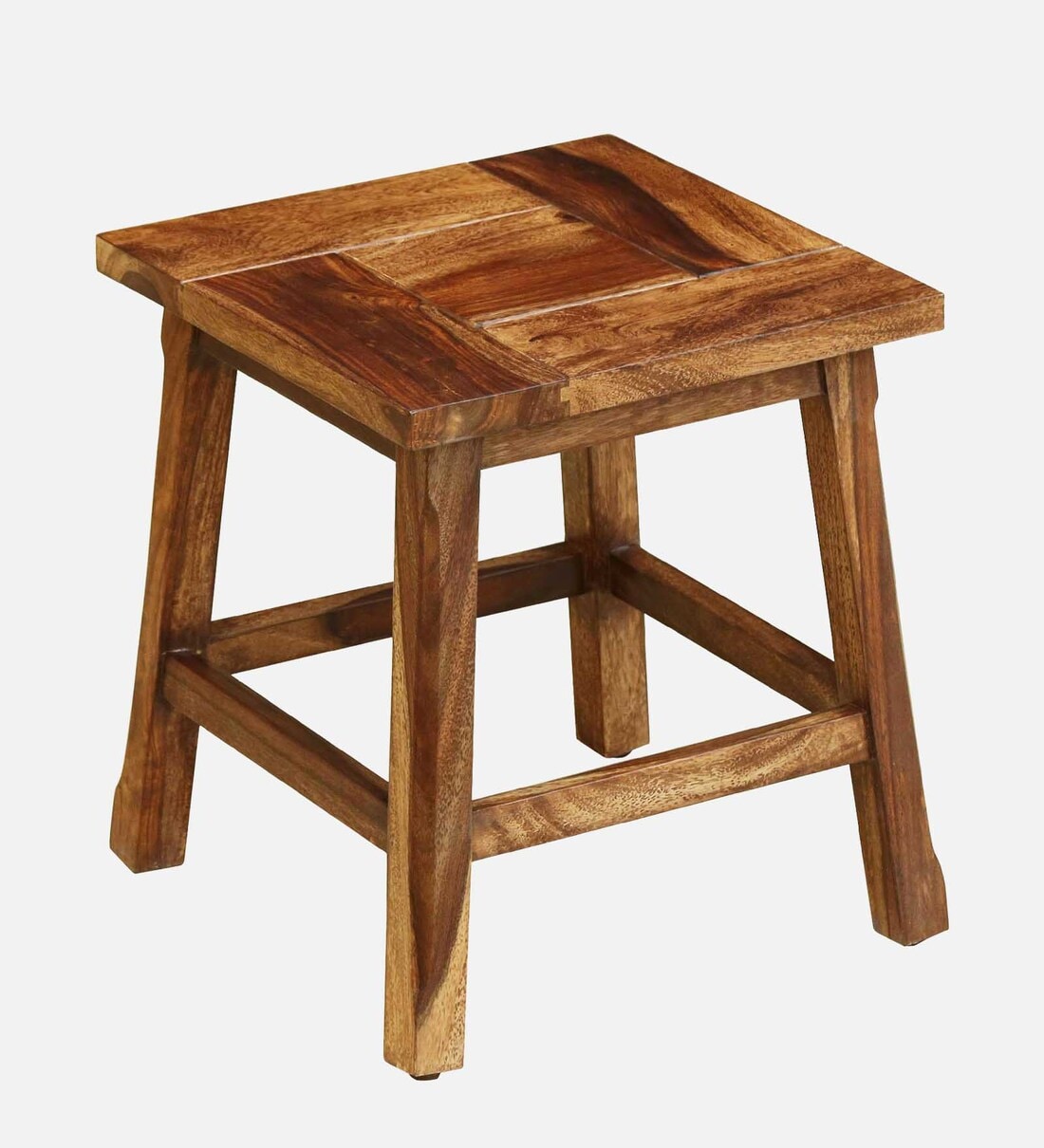 Buy Yaroslave Sheesham Wood Seating Stool In Rustic Teak Finish By ...