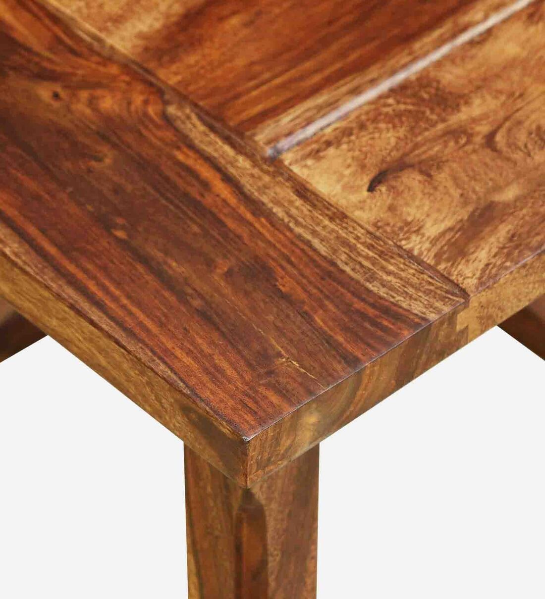 Buy Yaroslave Sheesham Wood Seating Stool In Rustic Teak Finish By ...