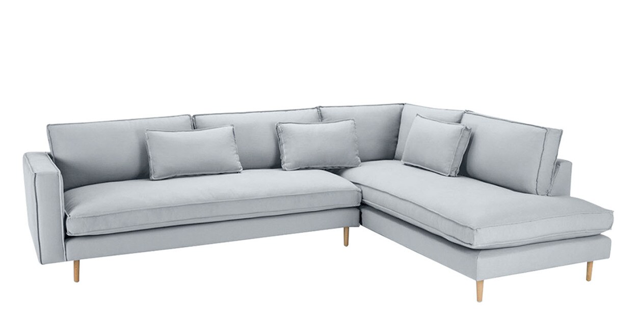 Buy Modular Fabric LHS Sectional Sofa in Light Grey Colour by Dreamzz ...