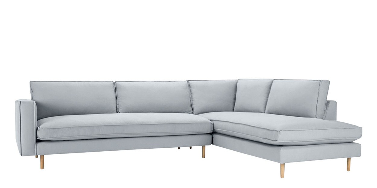 Buy Modular Fabric LHS Sectional Sofa in Light Grey Colour by Dreamzz ...
