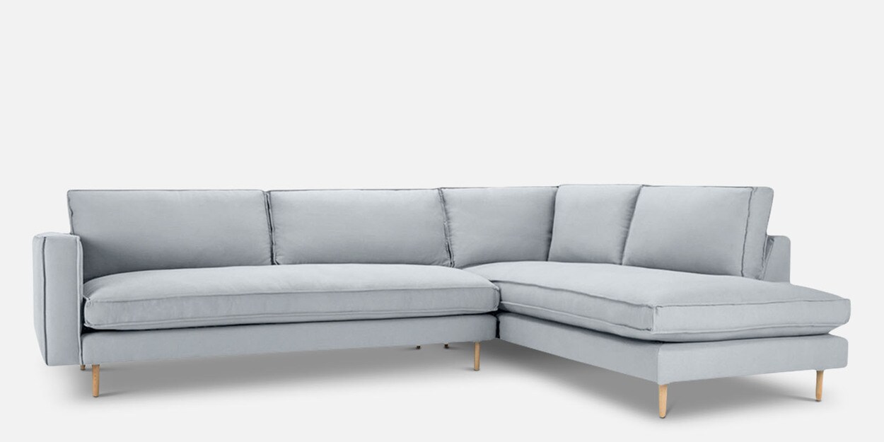 Buy Modular Fabric LHS Sectional Sofa in Light Grey Colour at 49% OFF ...