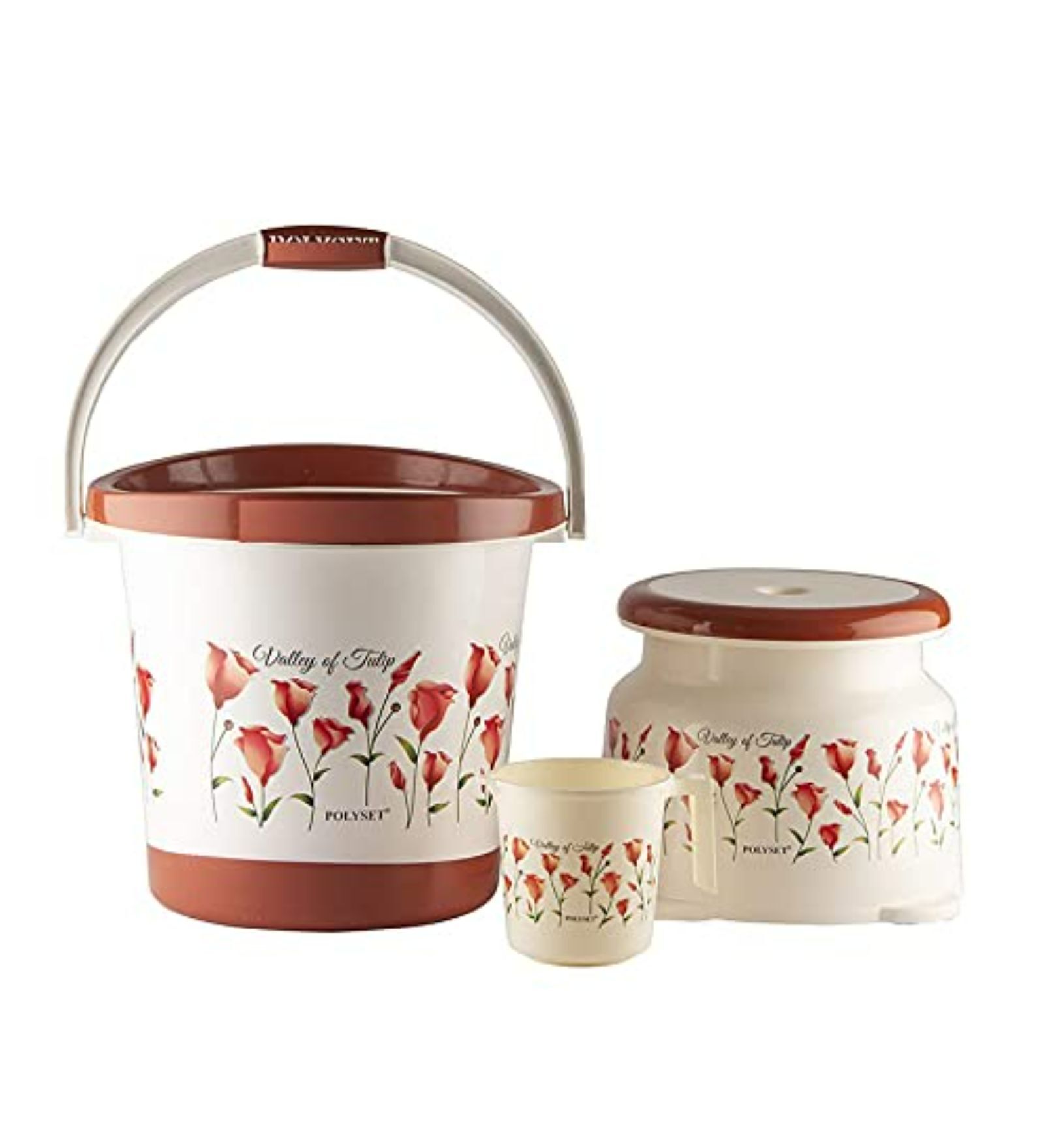 Buy Modern 18 Ltrs Brown 3 Pc Polypropylene Bucket Set at 31% OFF by ...