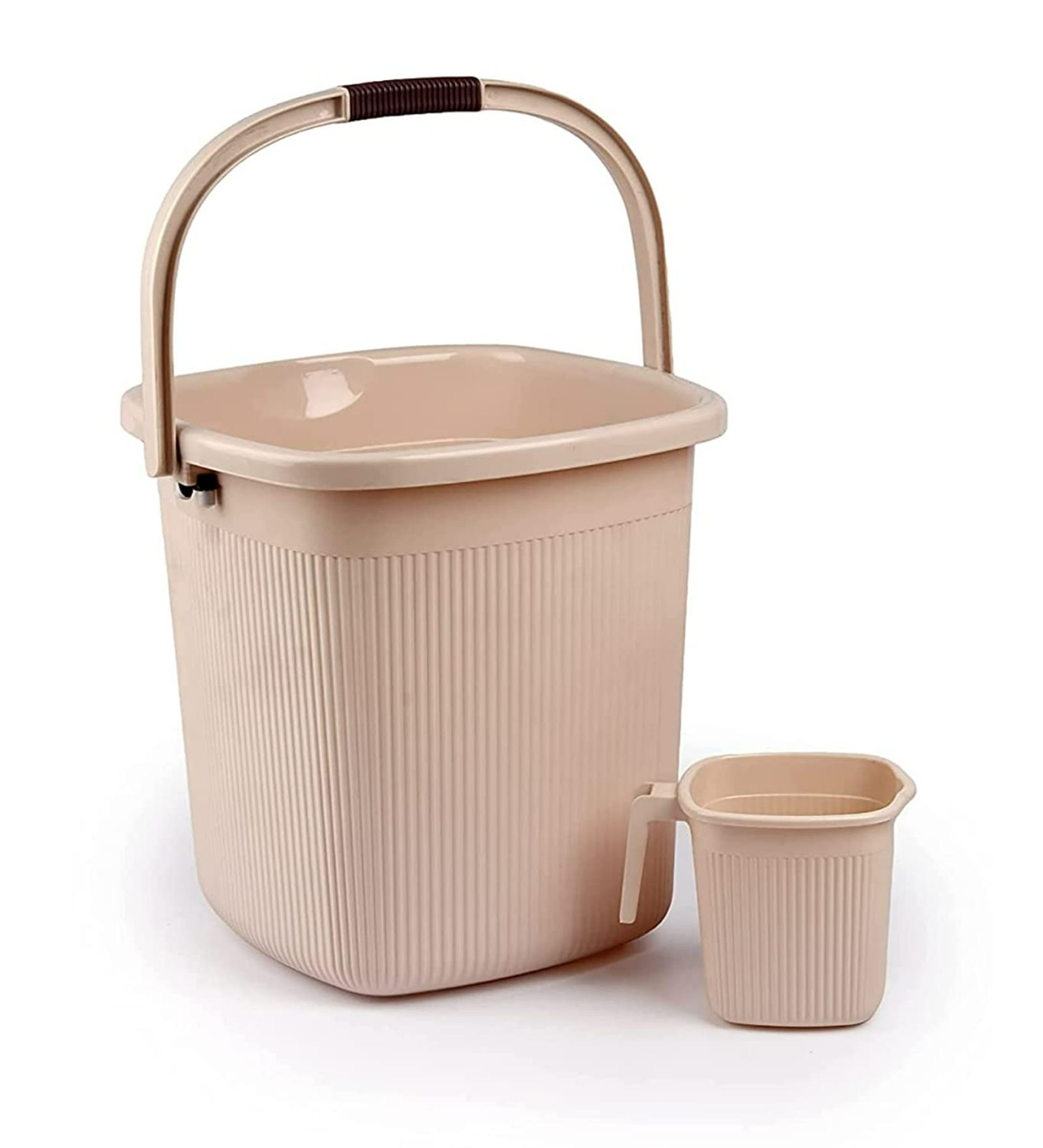 Buy Modern 25 Ltrs Ivory 2 Pc Polypropylene Bucket Set by Regalo at 21% ...