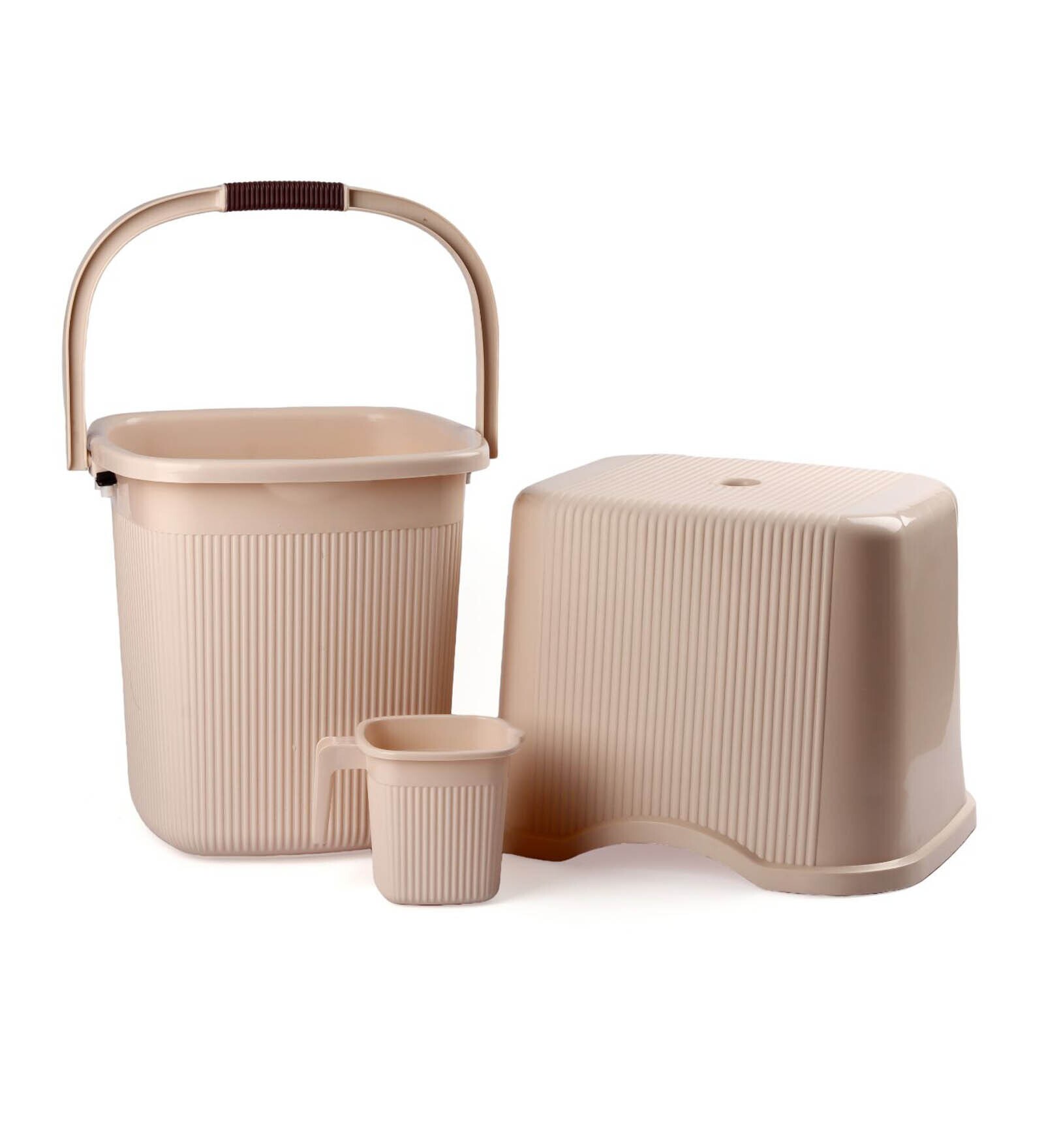 Buy Modern 25 Ltrs Ivory 3 Pc Polypropylene Bucket Set by Regalo at 14% ...