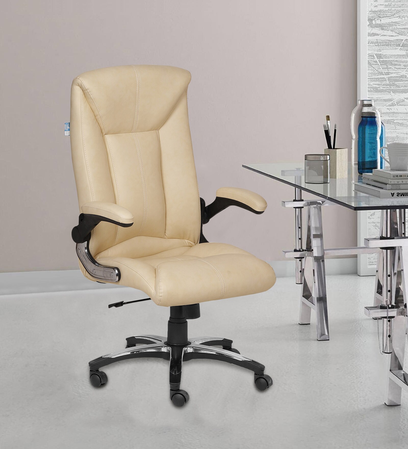 Buy Modern Executive Chair in Cream Colour By VJ interior Online ...